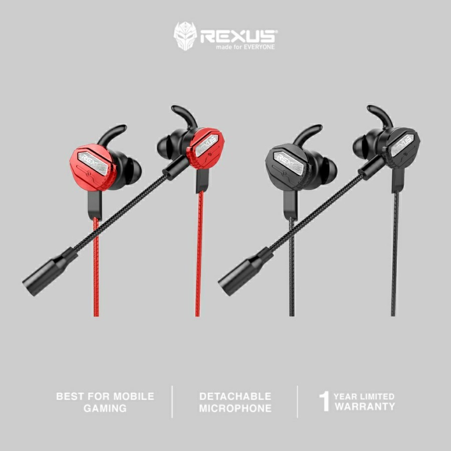 Jual Rexus Gaming Earphone ME-3 / ME3 with Dual Microphone - Hitam ...