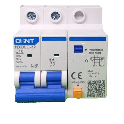 Jual CHINT RCBO ELCB+MCB NXBLE-63 2P 32A 30MA 6KA NON NETRAL PHASE TO PHASE REPLACEMENT NXBLE-32 ...