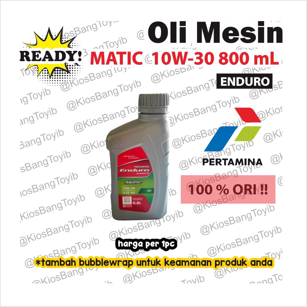 Jual Oli Mesin Motor Matic Pertamina ENDURO MATIC 10W-30 100% ORI (800mL) | Shopee Indonesia
