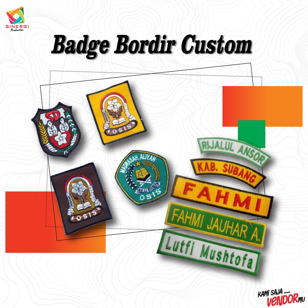 Jual Badge bordir custom|badge pramuka|badge osis|badge nama|badge ...