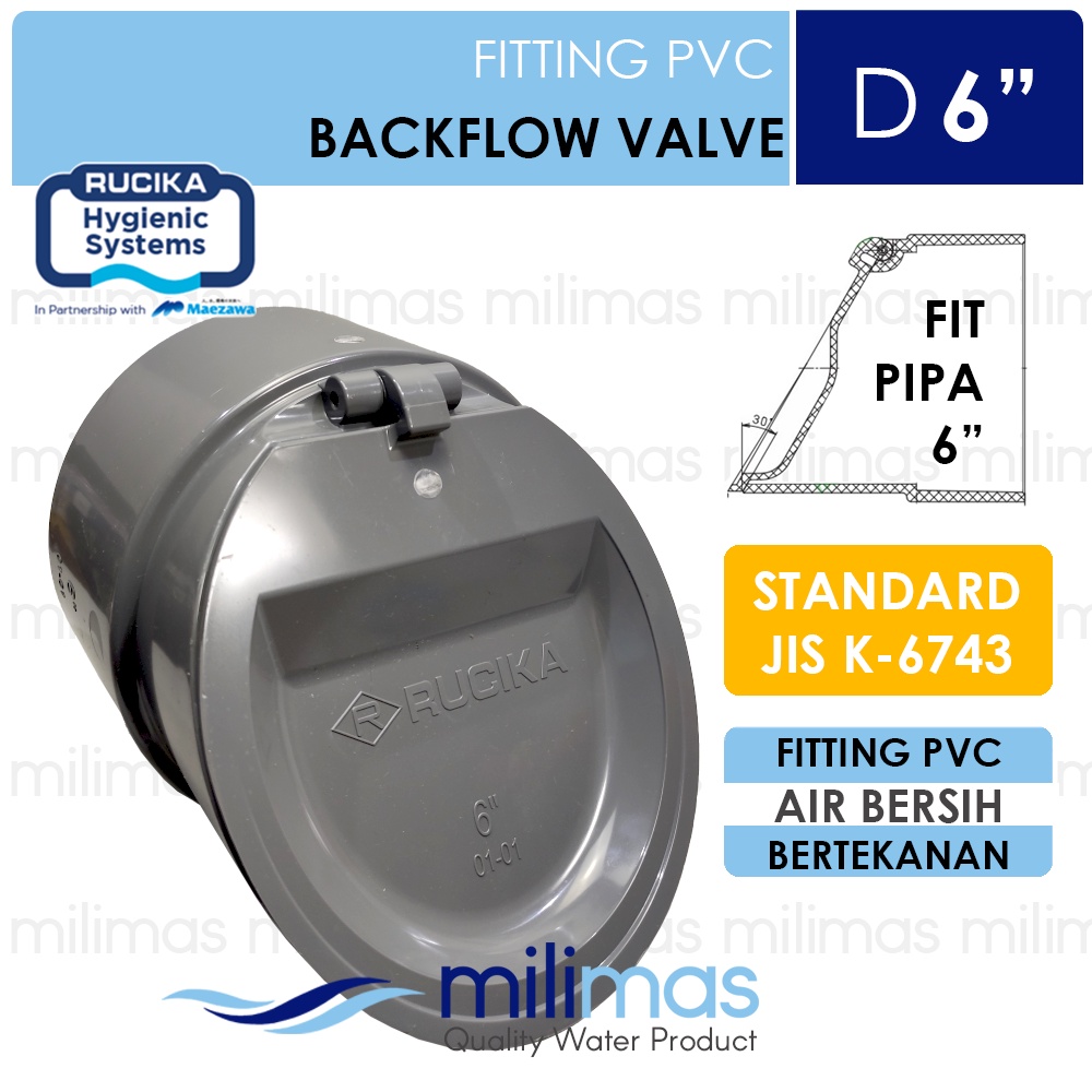 Jual RUCIKA - BACKFLOW VALVE D 6" - Fitting PVC Tutup Pembuangan Anti ...