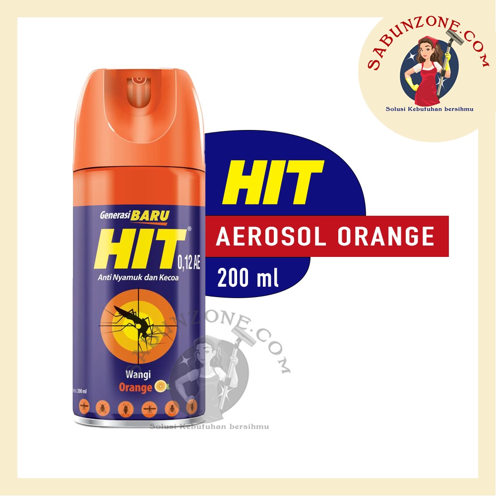 Jual HIT Aerosol Obat Semprot Nyamuk Spray Orange 200 ml | Shopee Indonesia