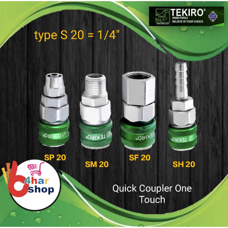 Jual TEKIRO Quick Coupler One Touch (20SM/20SF/20SH/20SP) | Shopee ...
