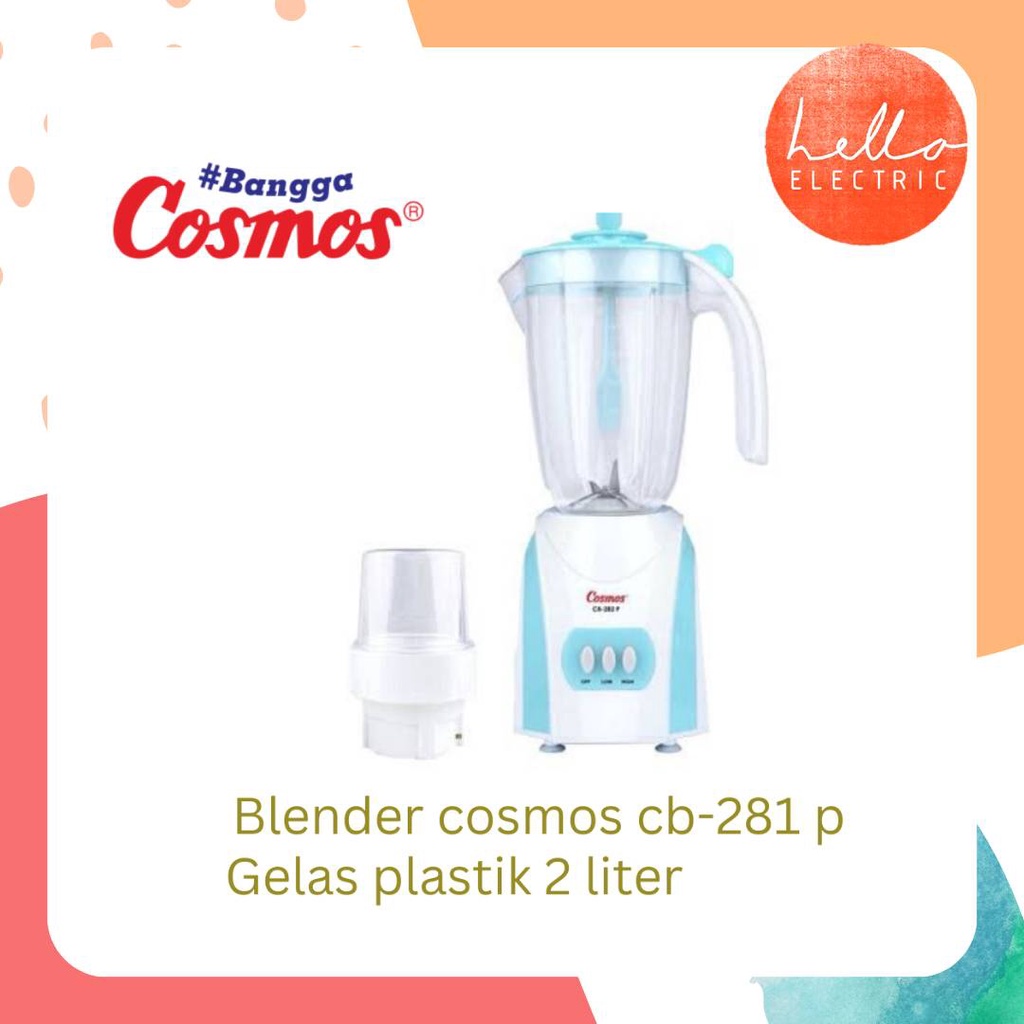 Jual BLENDER / PELUMAT COSMOS CB 281 P / CB-281 P GELAS PLASTIK ...