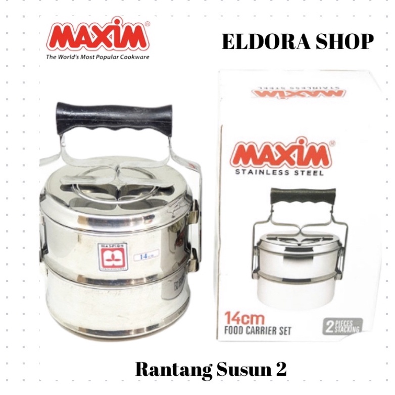 Jual MASPION MAXIM RANTANG SUSUN FOOD CARRIER 2 STAINLESS STEEL ...