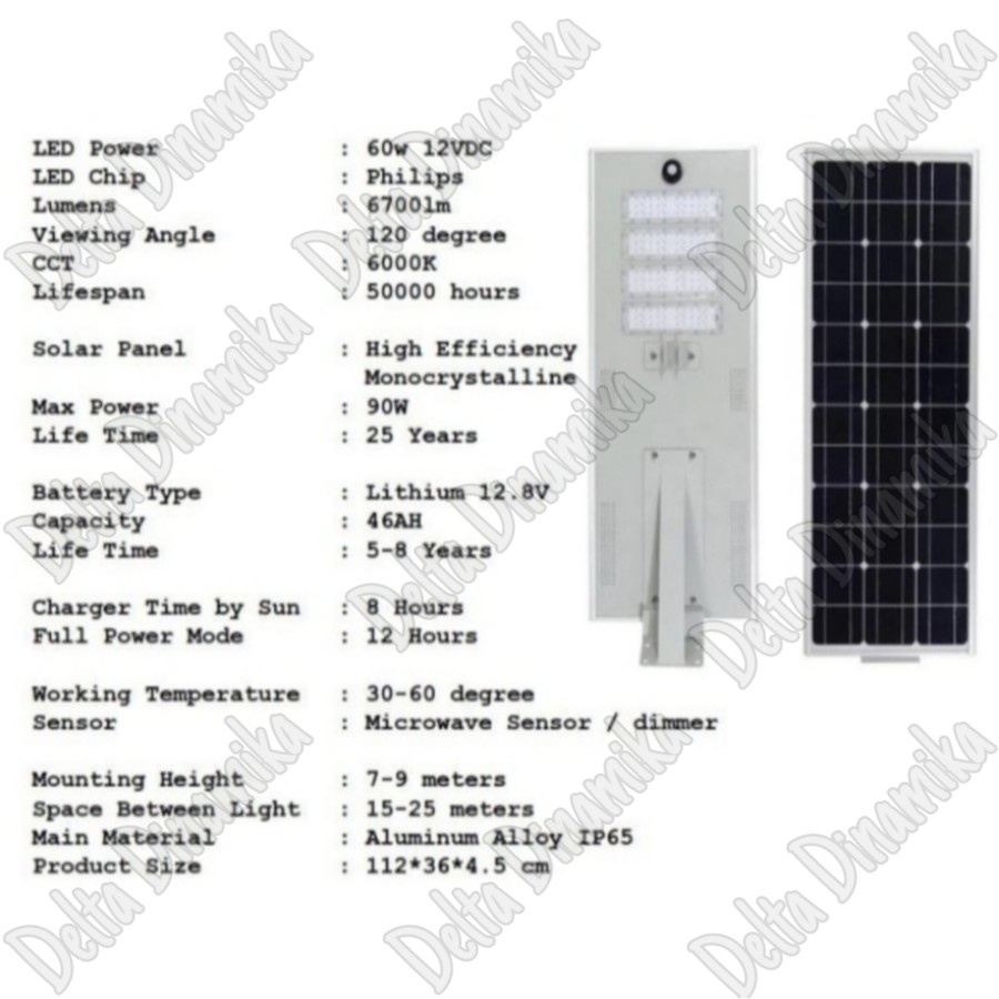 Jual pju all in one 80 watt solar Cell mata Philips 80watt high quality ...