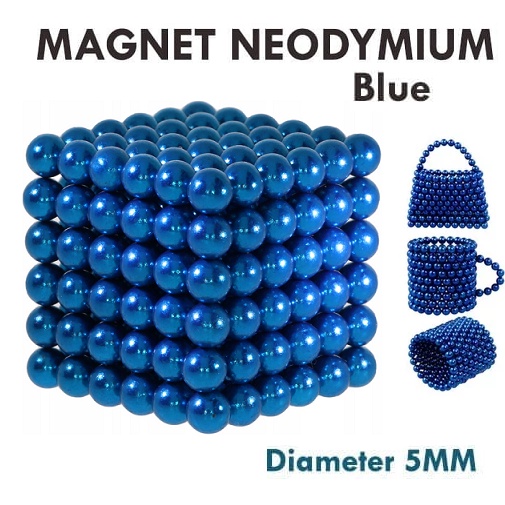 Jual 10 Butir Magnet Neodymium Bola Biru Balls Bulat Round 5mm BLUE DIY ...