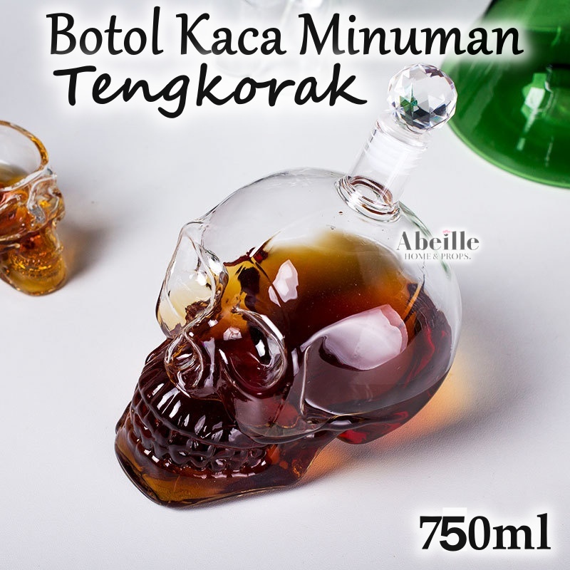 Jual BOTOL KACA MINUMAN UNIK BENTUK TENGKORAK 750ML | Shopee Indonesia