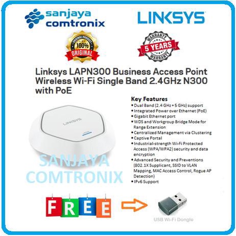 Jual Linksys LAPN300-AP Ceiling AP N300 Wireless Access Point with POE ...