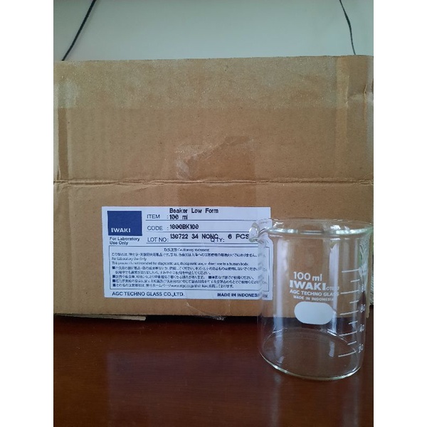 Jual Beaker glass low form 100ml IWAKI 1000BK100 | Shopee Indonesia