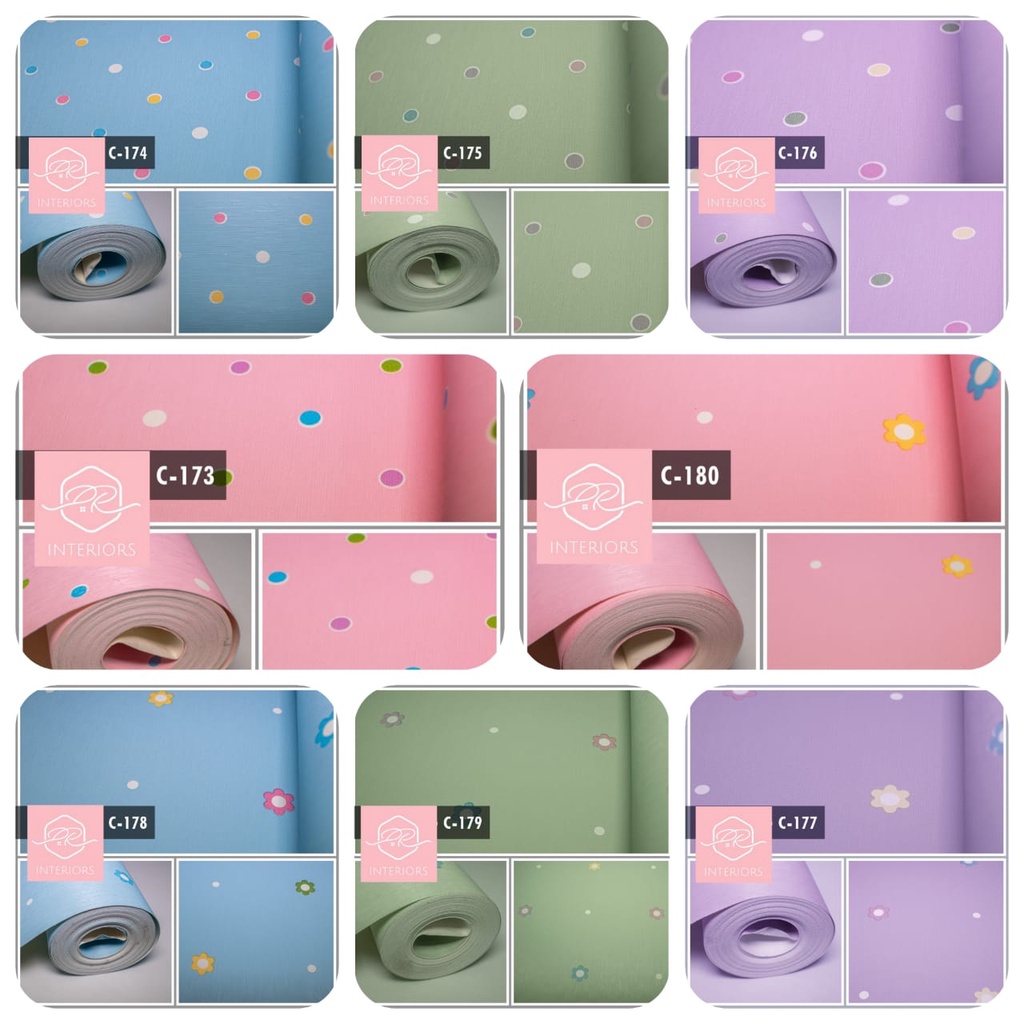 Jual WALLPAPER DINDING VINYL POLKADOT IMUT WALLPAPER DINDING POLKADOT ...