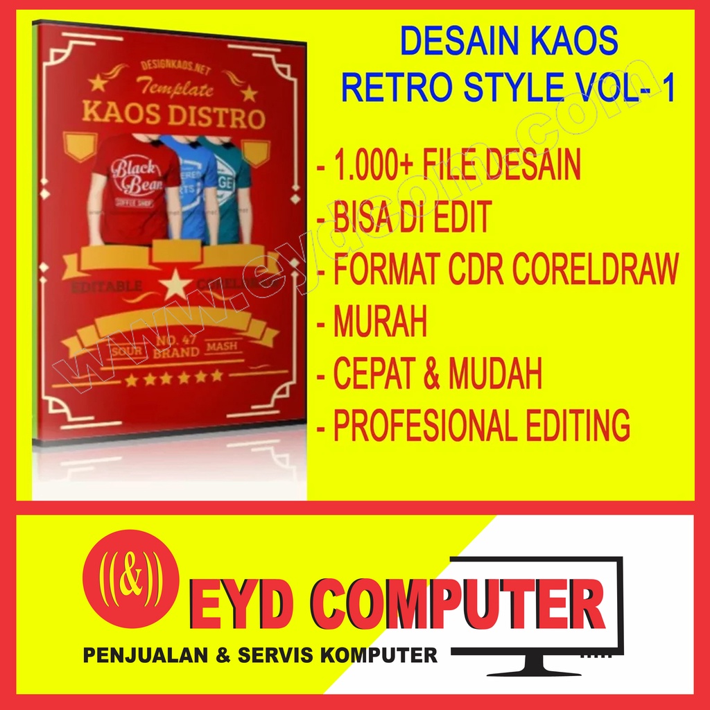 Jual DESAIN KAOS DISTRO RETRO STYLE VOL - 1 KOLEKSI TEMPLATE DESIGN ...