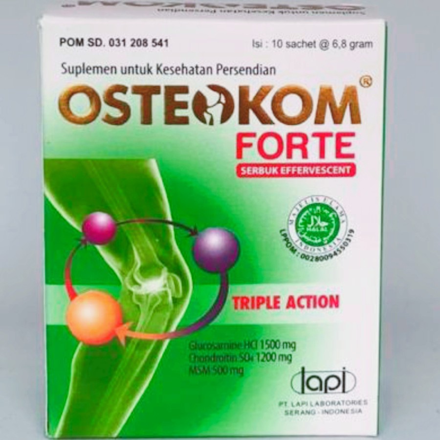 Jual Osteokom forte isi 10 Sachet // Glucosamine 1500 Mg // Vitamin ...