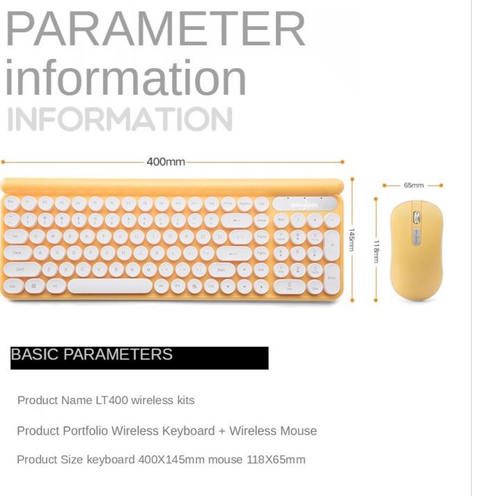 Jual Modern.. Goojodoq Keyboard and Mouse Wireless Set 2.4G Retro Mute ...