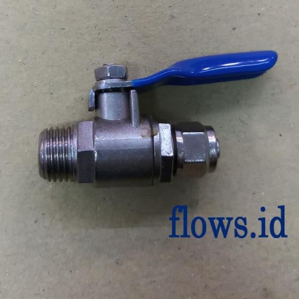 Jual FLASH SALE Stop Kran Fit Connector 1/4" / Valve Besi RO 1/4" drat ...