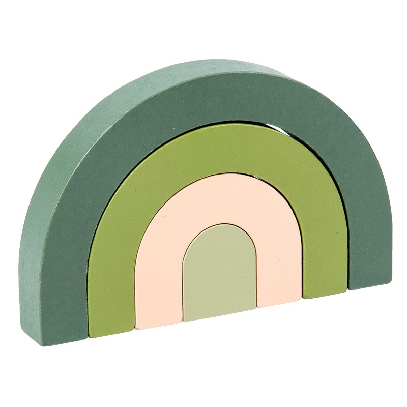Jual MALOTOYS - Wooden Rainbow Stack Wood Kayu Blocks Block Rainbow ...