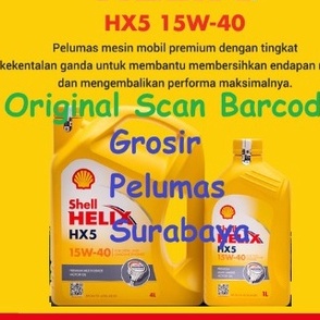 Jual Oli Mesin bensin Original Barcode scan Shell Helix HX5 15w/40 15w ...