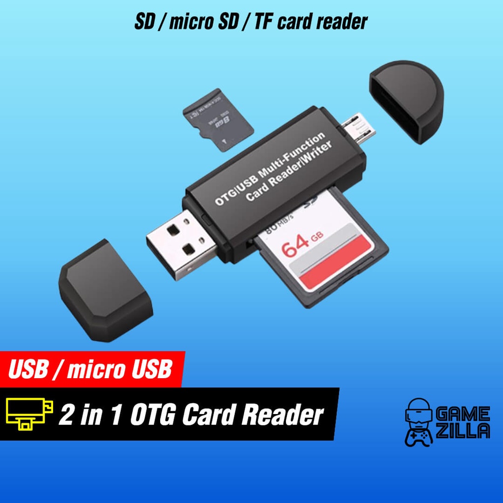 Jual Card Reader Micro SD / TF / SD Card Rider USB / Micro USB All In One | Shopee Indonesia