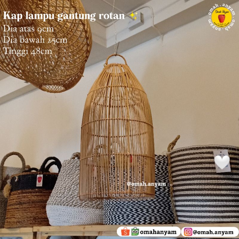 Jual kap lampu gantung rotan | kap lampu rotan aesthetic | kap lampu ...