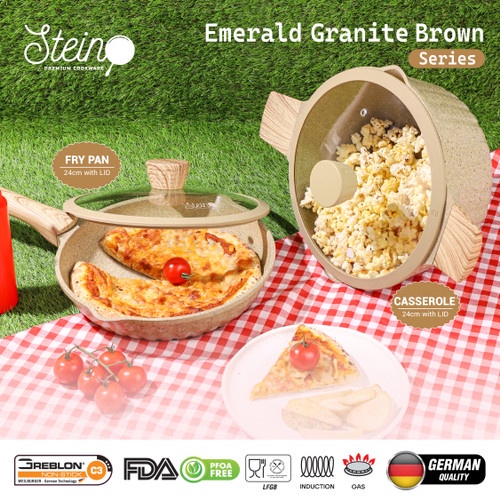 Jual STEINCOOKWARE STEIN Emerald Brown Set ( Frypan 24cm + Casserole ...