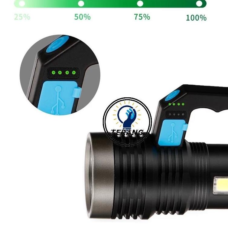 Jual Terkini.. Senter LED Super Terang Rechargeable +cob Senter Led ...