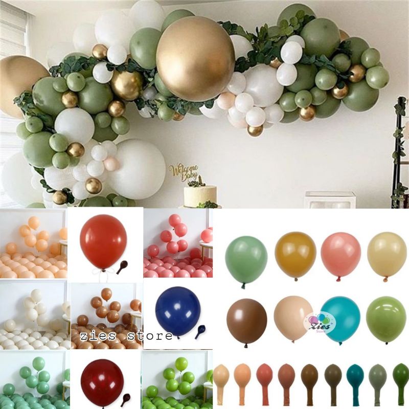 Jual balon latex retro 12 inch / balon latex retro vintage per pack isi ...