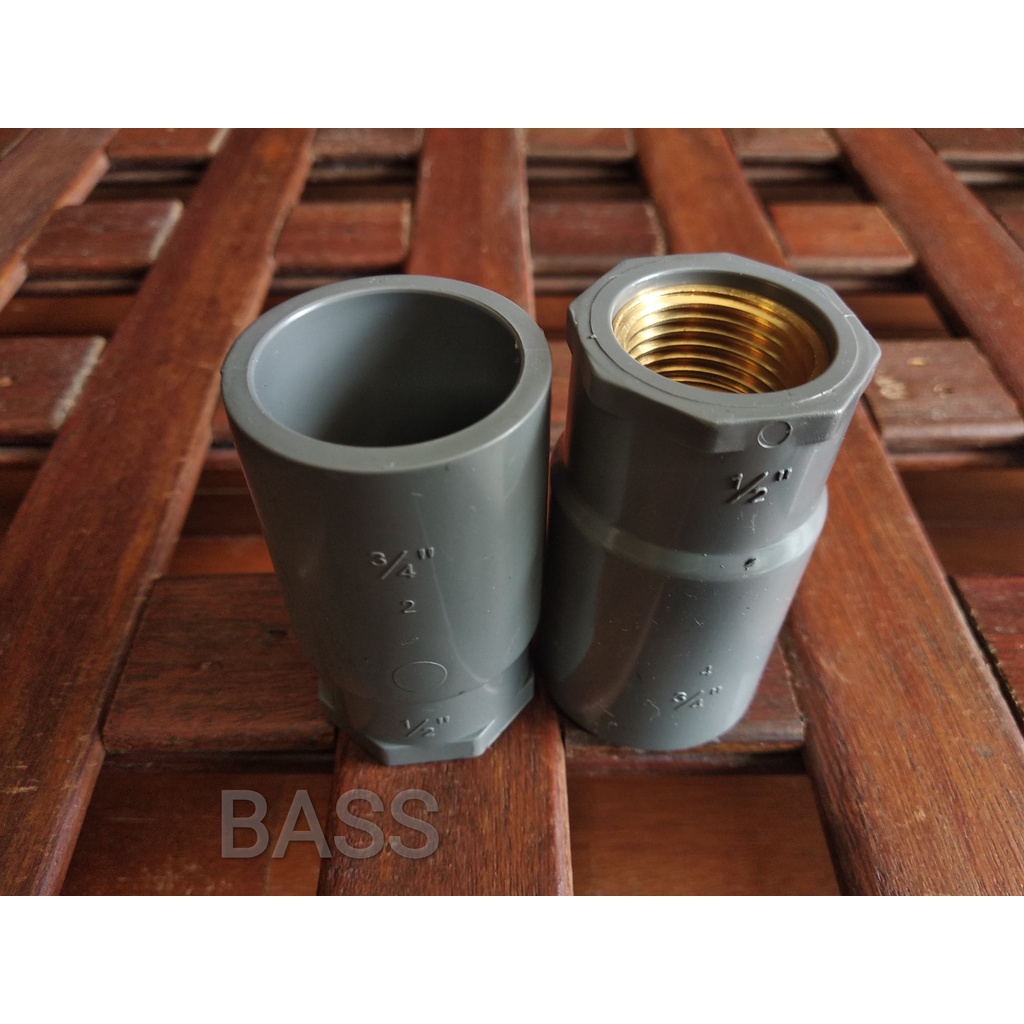 Jual Sock Drat Dalam PVC Lesso AW Metal Insert 3/4" x 1/2" Inch Faucet ...