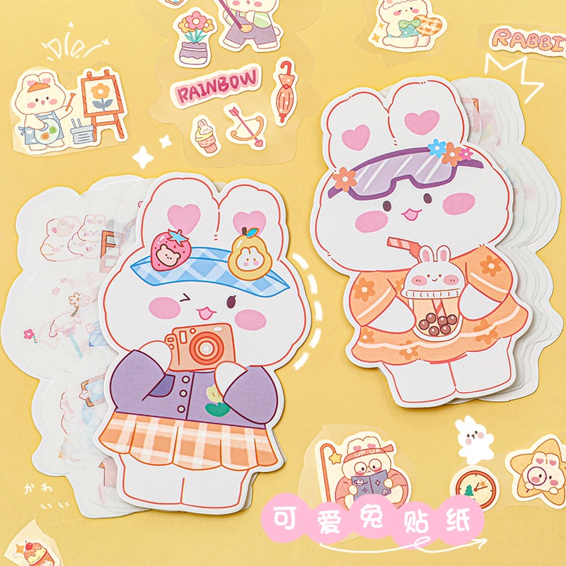 Jual CUTE Korean Cartoon Rabbit Stickers Bag / Kumpulan Sticker Motif ...
