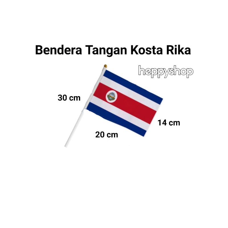 Jual Bendera Tangan Stik Pawai Negara Kosta Rika Costa Rica | Shopee ...