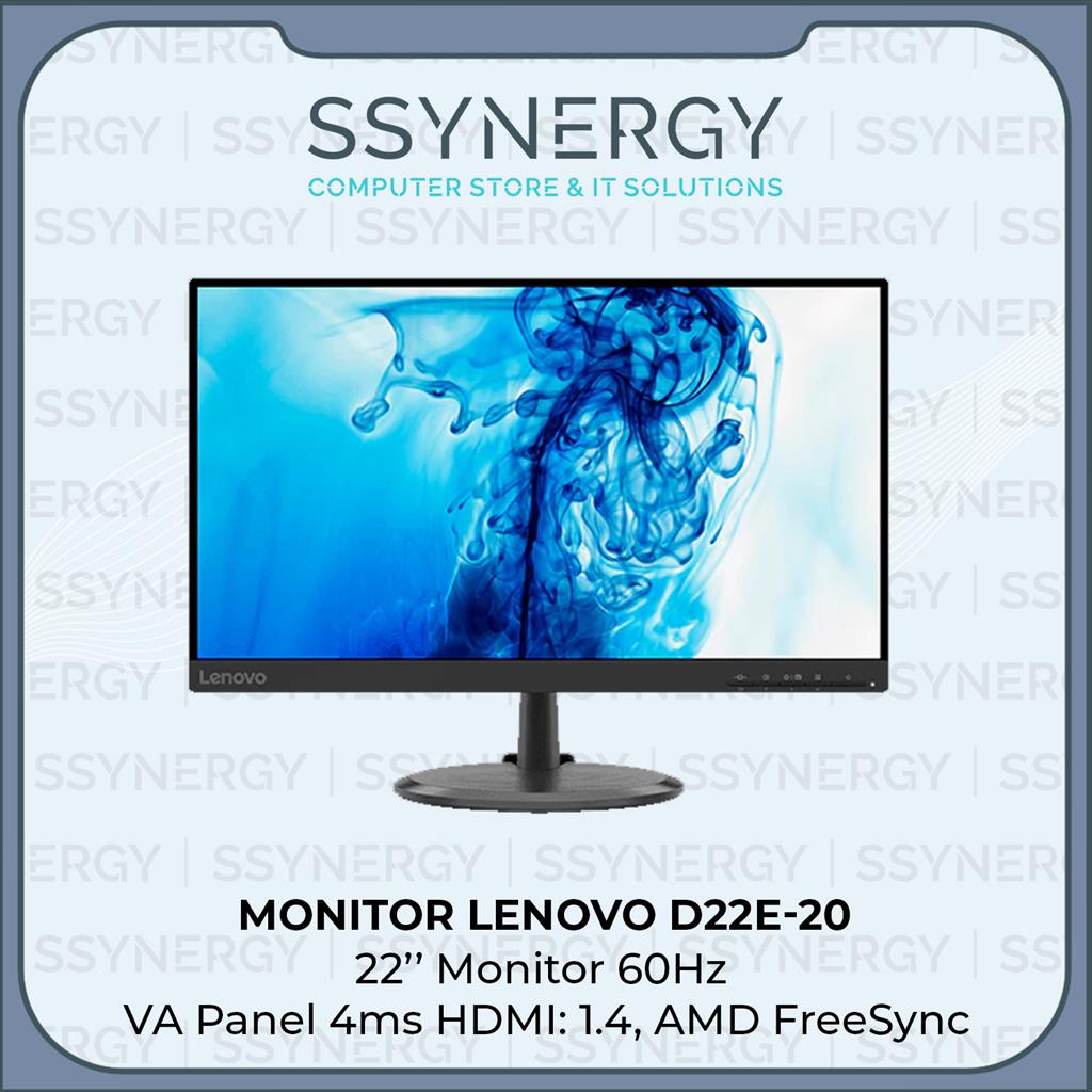 Jual Monitor LED Lenovo D22E-20 22" VA 1080p 75Hz HDMI VGA Freesync ...