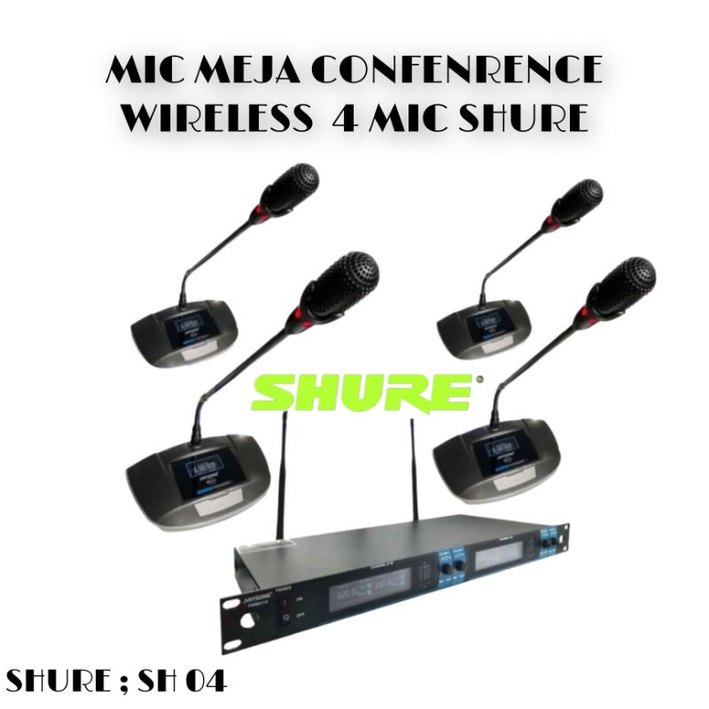 Jual MIC WIRELESS CONFERENCE SHURE SH 04 PODIUM 4 MIC MEJA | Shopee ...