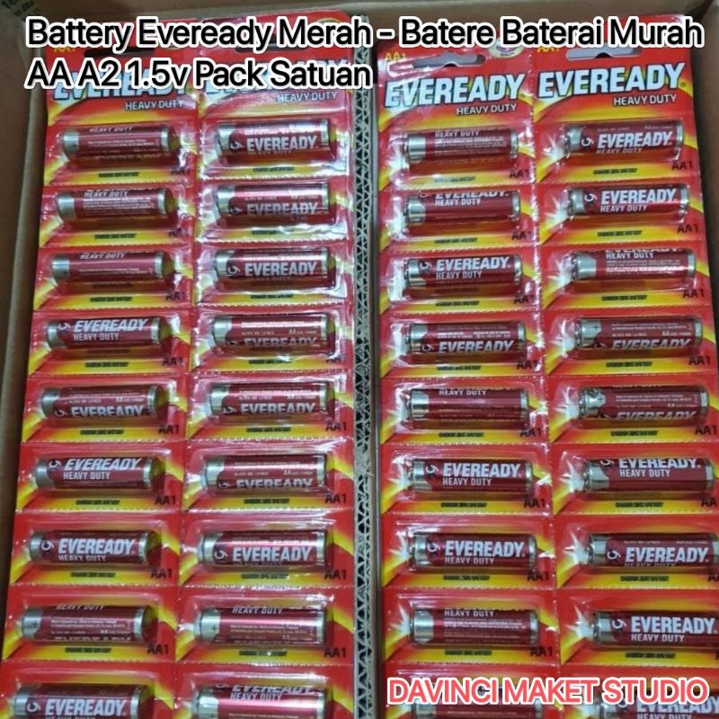 Jual Battery Eveready Merah - Batre Baterai Murah AA A2 1.5v Pack ...