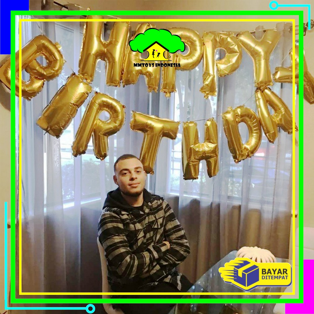Jual MI-C390 Balon Foil Huruf Gold A-Z Balon Foil Angka 0-9 / Ballon ...