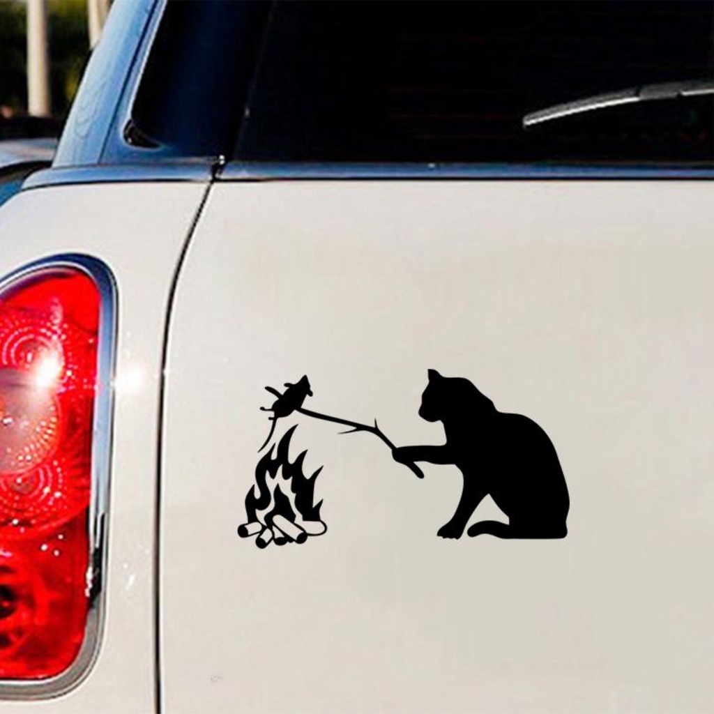 Jual STIKER KUCING BAKAR TIKUS TOP CUTTING STICKER MOBIL CAT ROASTING ...