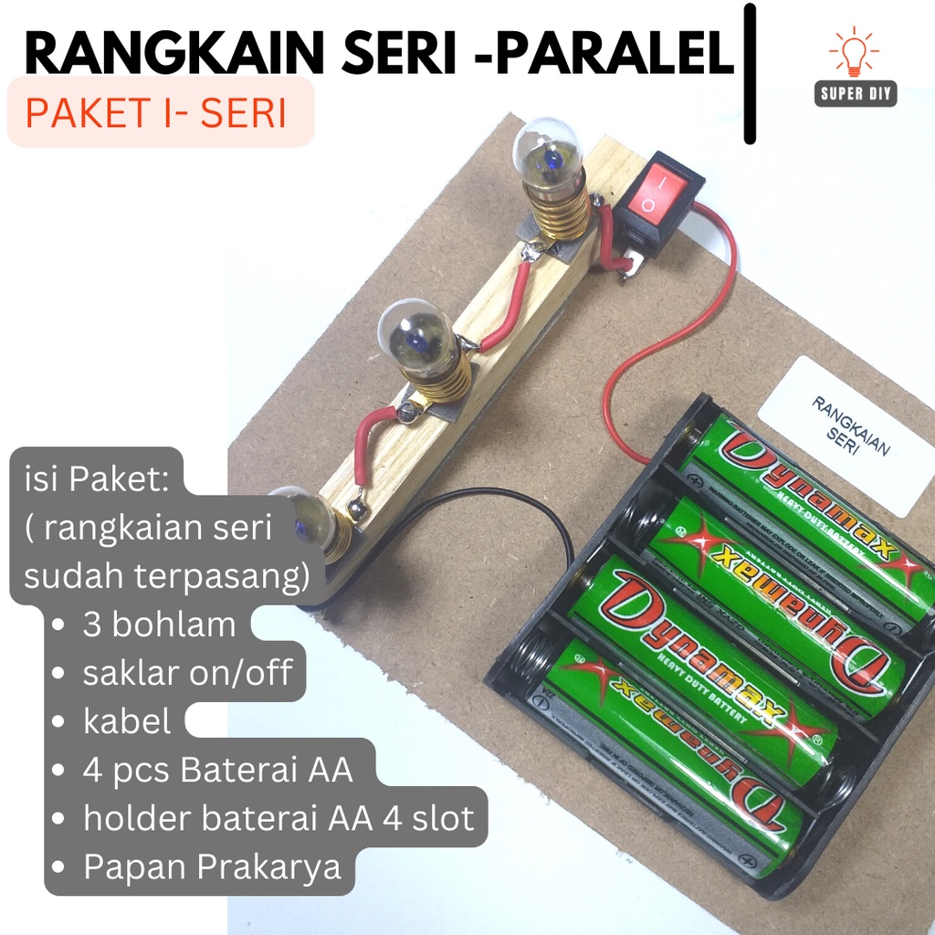 Jual PAKET RANGKAIAN LISTRIK LAMPU SERI PARALEL / UNTUK BAHAN PRAKTEK ...