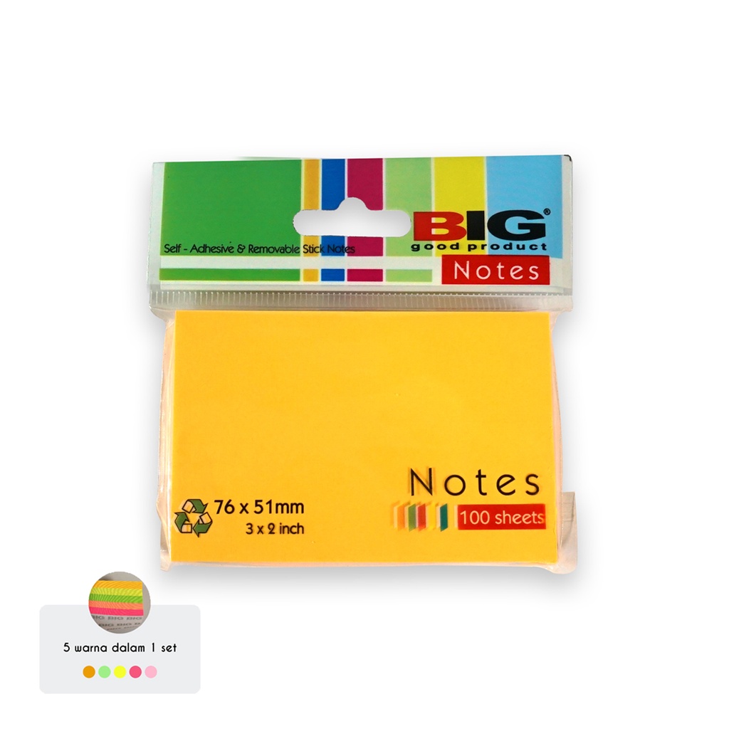 Jual BIG Sticky Notes Warna/ Note Kertas/ Memo Tempel Tumpuk | Shopee ...