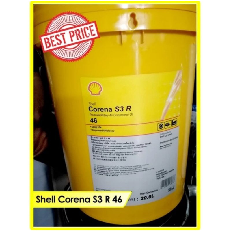 Jual Oli Kompresor Shell Corena S3 R 46 20kg Original | Shopee Indonesia