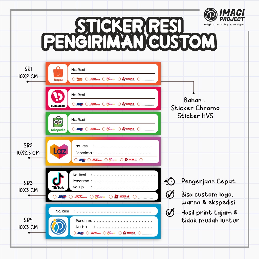 Jual STICKER RESI MARKETPLACE LABEL PENGIRIMAN SHOPEE CUSTOM | Shopee ...
