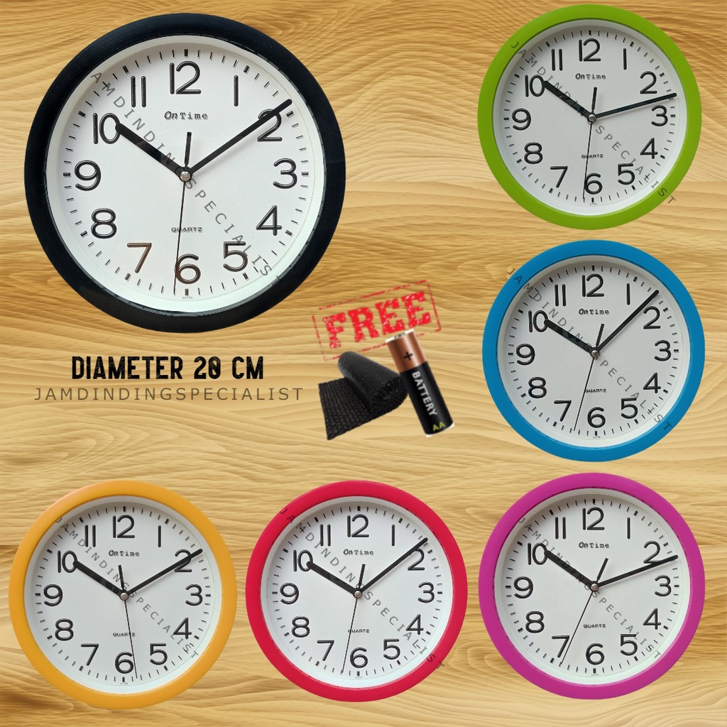 Jual JAM DINDING JAM MEJA POLOS PUTIH BERGARANSI DIMETER 20CM ONTIME ...