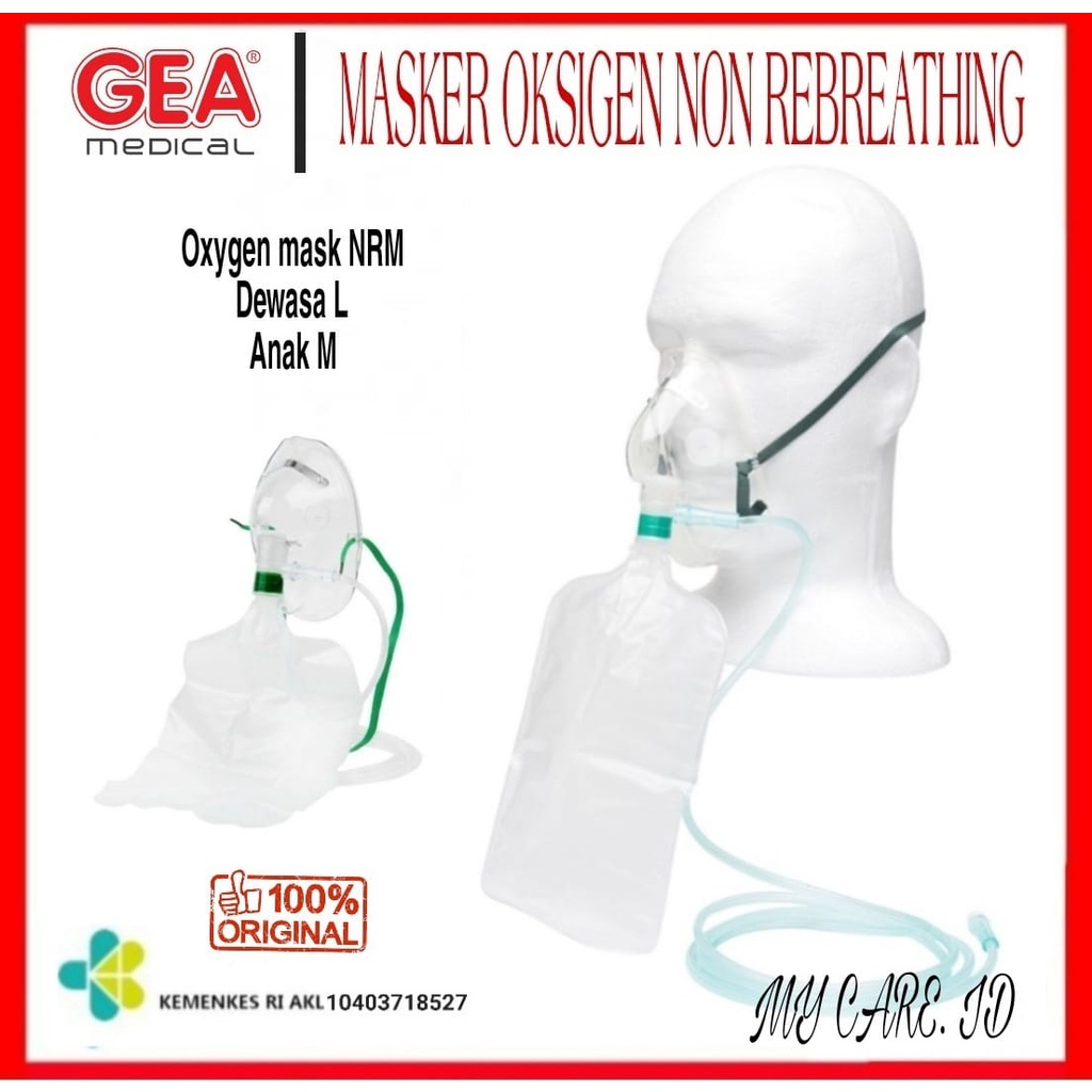 Jual LynCare Masker Oksigen Non Rebreathing Dewasa Anak Bayi - Oxygen ...