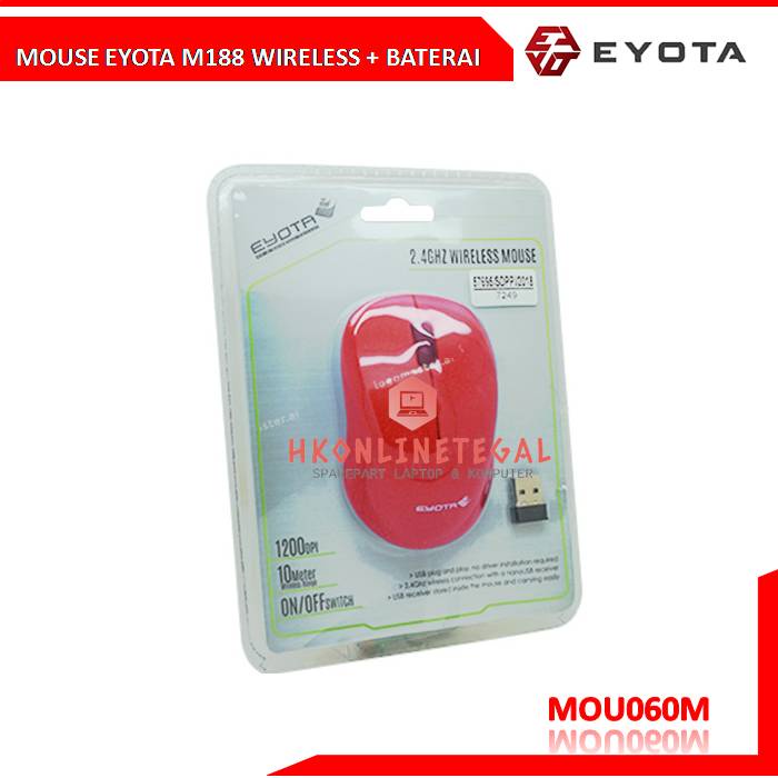 Jual Mouse Wireless Eyota M188 Free Baterai - MERAH | Shopee Indonesia