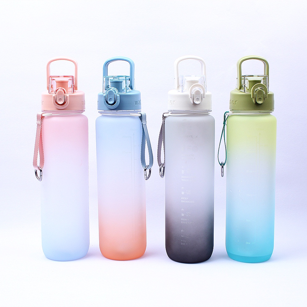 Jual Botol minum air motivasi 1 liter motivation water bottle cute ...