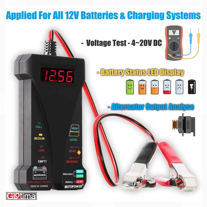 Jual Charger Aki Alat Tes Tester Aki Motor Mobil Digital Battery Accu ...