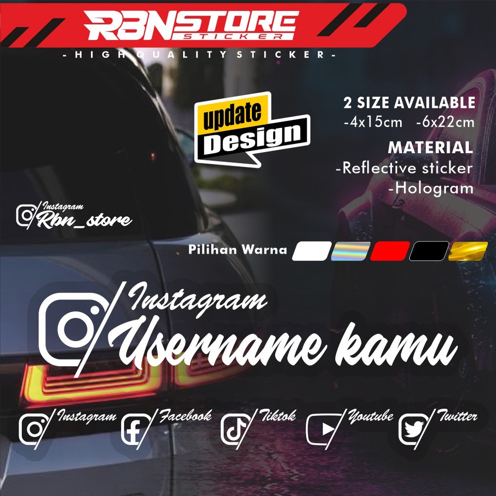 Jual STIKER NAMA COSTUM SOSMED BEBAS UNTUK MOTOR DAN MOBIL CUTTING ...