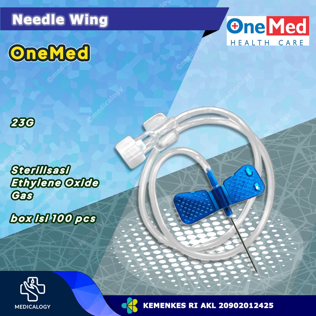Jual NEEDLE WING ONEMED 23G/ NEEDLE WING 23G 1 BOX ISI 100PCS | Shopee ...