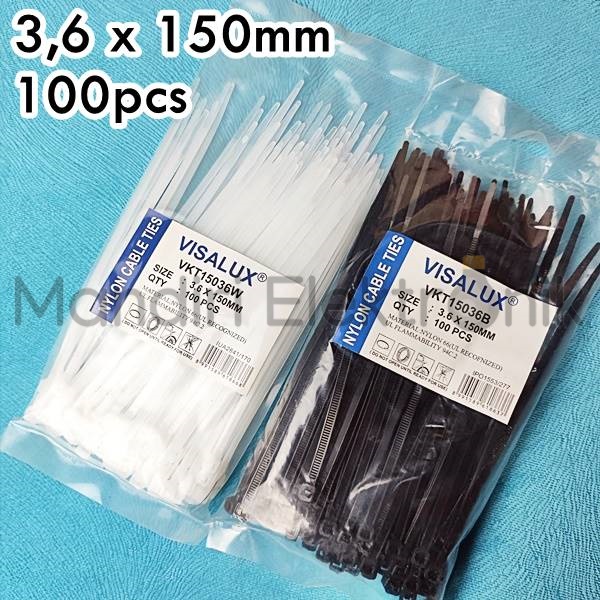 Jual Kabel Ties Cable Tie 3,6 x 150mm Visalux 100pcs - Kabel Tis 15cm - Cable Ties 150mm - Tali ...