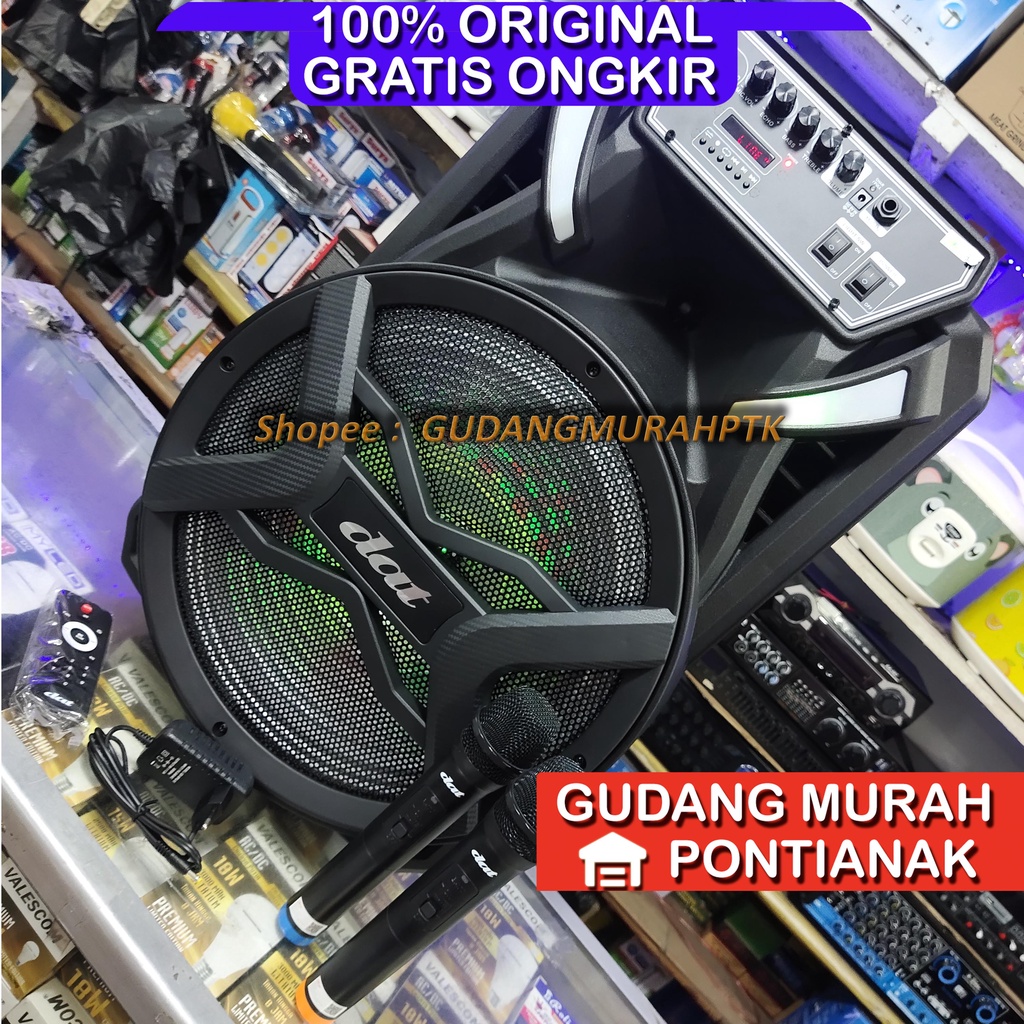 Jual Speaker Bluetooth Portable 15 inch DAT DT 1509 X2 Free 2 Mic ...