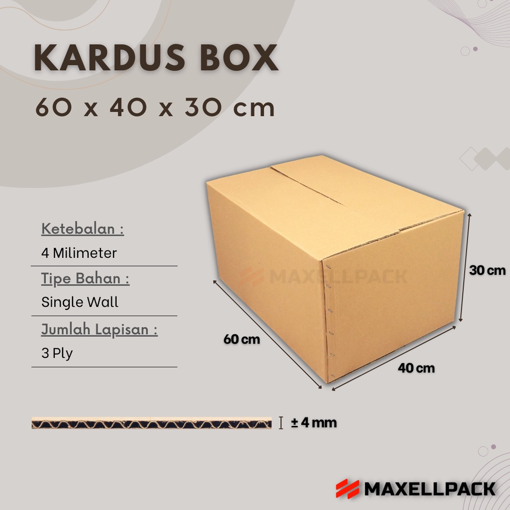 Jual Kardus Karton Box Besar 60x40x30 CM Dus Pindahan Jumbo Kokoh Tebal ...