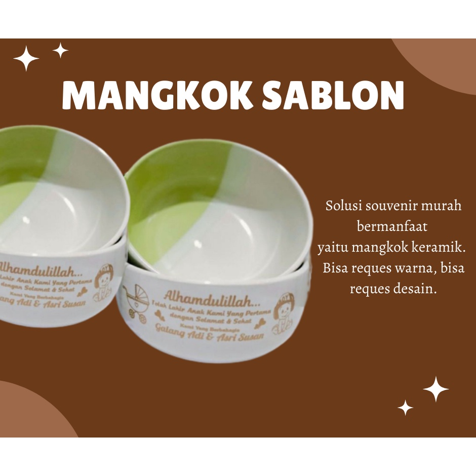 Jual Mangkok Custom,Mangkok Sablon,Souvenir Kelahiran | Shopee Indonesia
