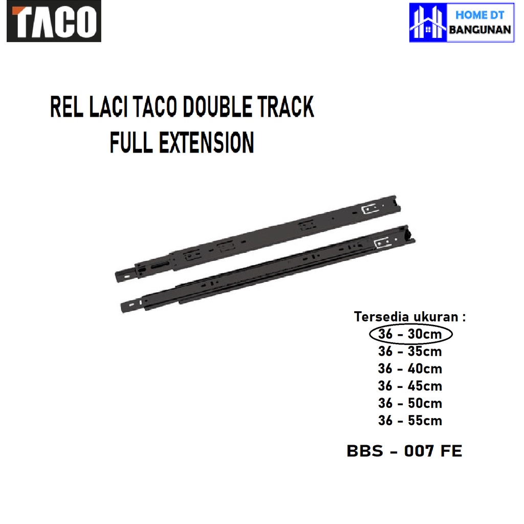 Jual Rel Laci Double Track Hitam Mapla Full Extension 30cm | Shopee ...